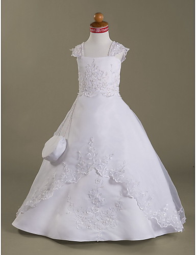 Lanting Bride ® A Line Princess Floor Length Flower Girl Dress